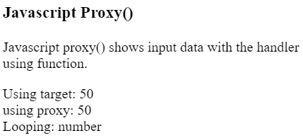 JavaScript Proxy - Tpoint Tech